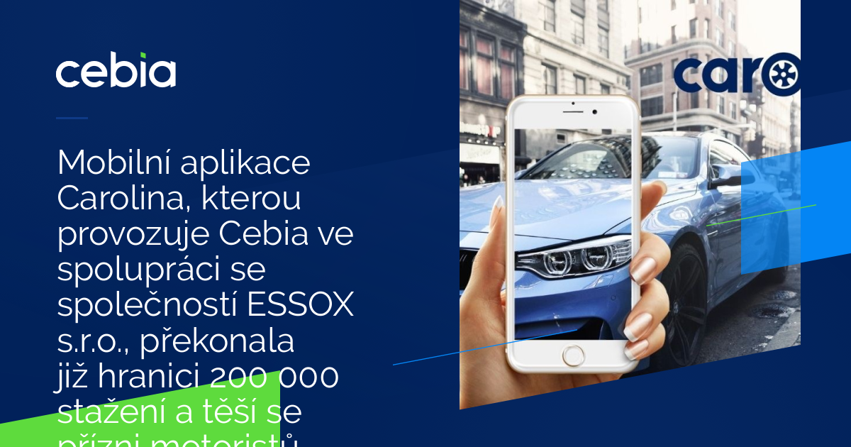 Mobilní aplikace Carolina, kterou provozuje Cebia ve spolupráci se ...