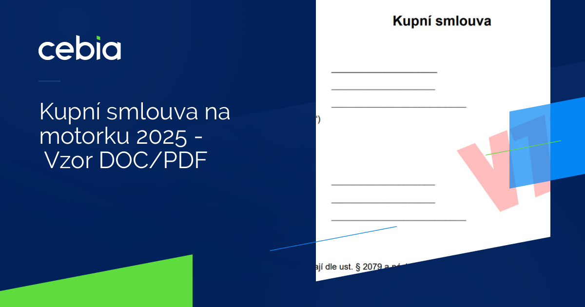 Kupní smlouva na motorku 2025 Vzor DOC/PDF | Cebia.cz