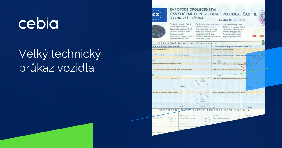 Velký technický průkaz vozidla | Cebia.cz